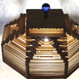 Popsicle Lamp Folk Art Camp Art Older Popsicle Stick Lamp Retro Lamp ...