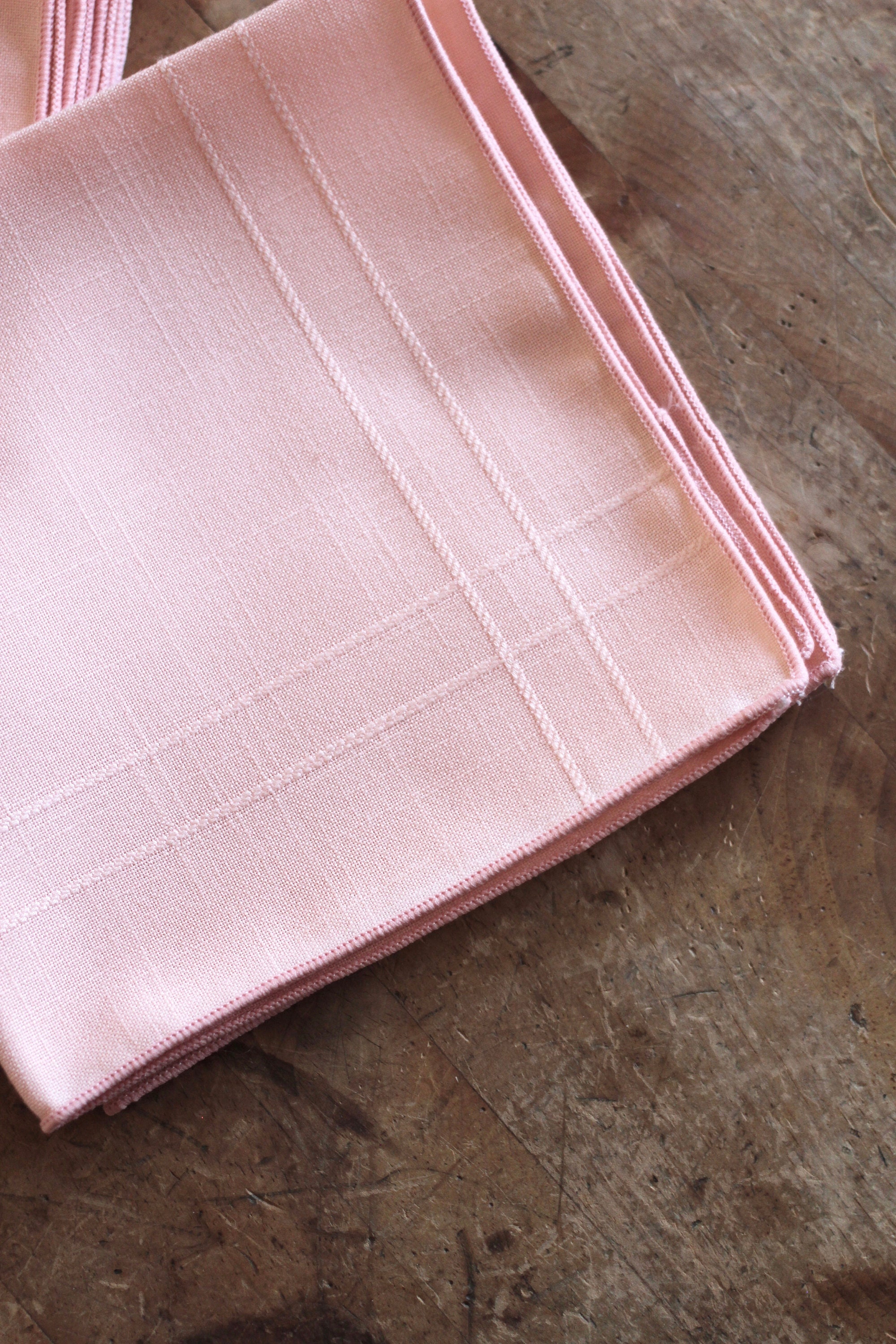 Set of 6 Pink Napkins Peach Napkins Pink Linens Vintage - Etsy
