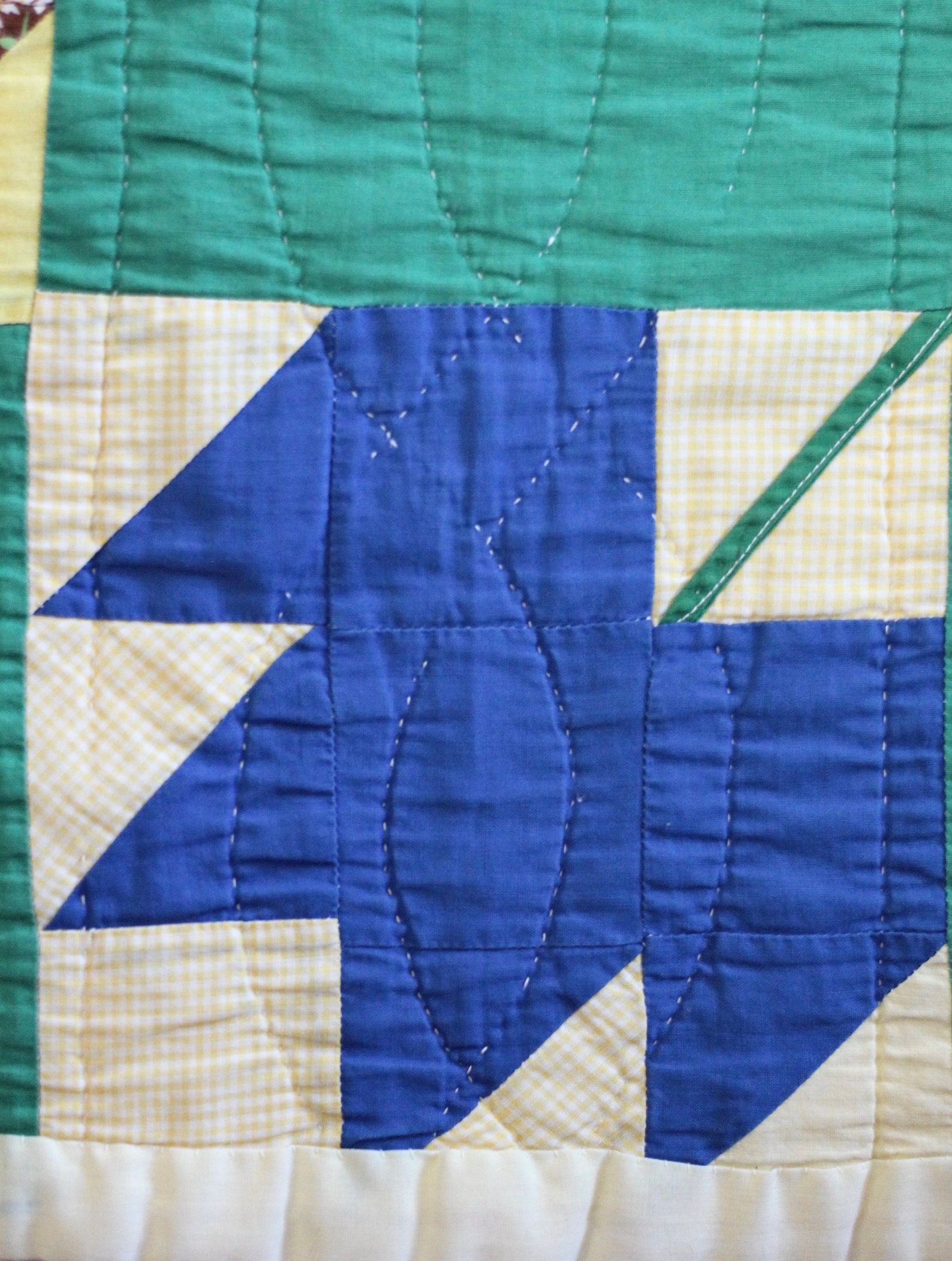 Vintage Maple Leaf Quilt Green and Yellow Quilt 1940s | Etsy