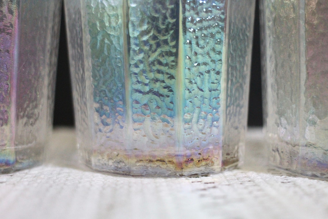 Iridescent Glass Iridescent Tumblers Drinking Glasses | Etsy