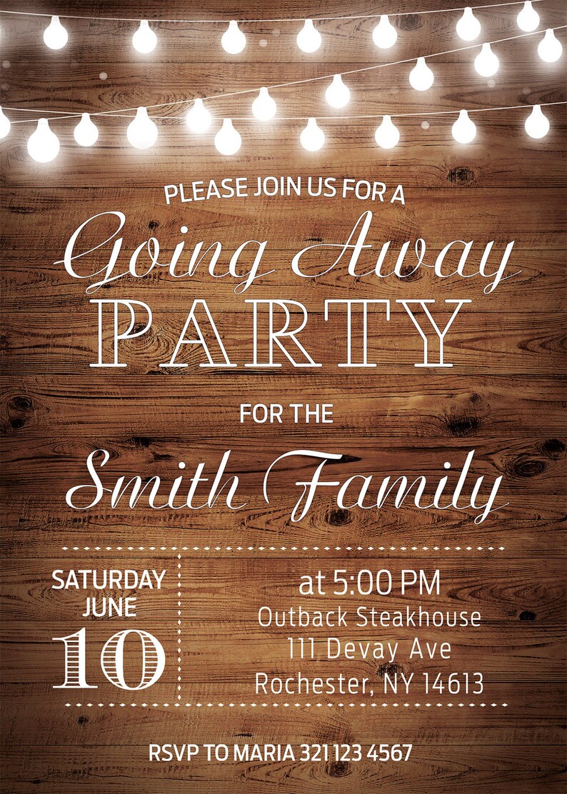 Going Away Party Invitation Moving Party Invite Farewell | Etsy