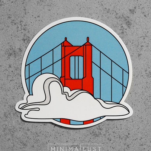 The Bay Die Cut Sticker Blue/yellow Bay Area SF | Etsy