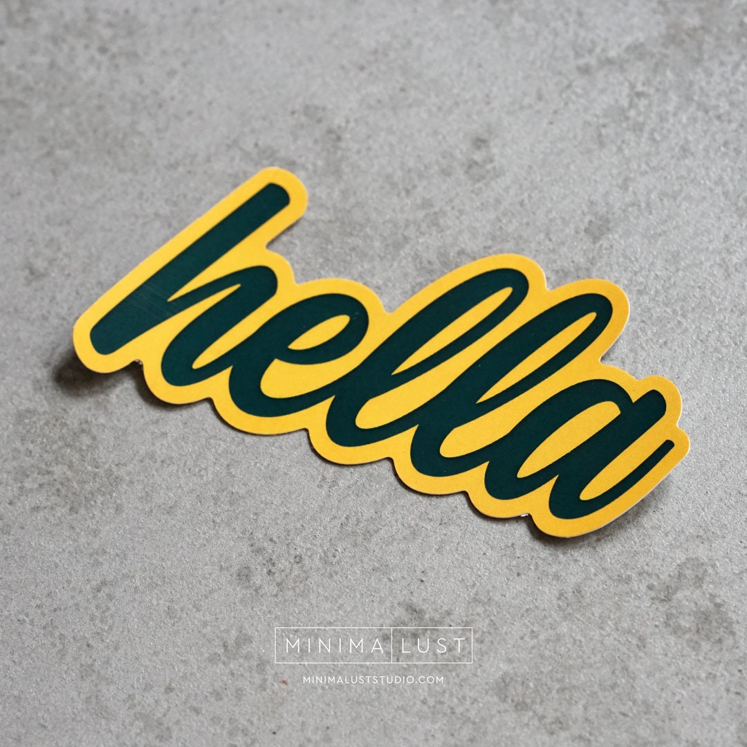 Hella Green & Gold Die Cut Sticker - Hella - Oakland A's - Athletics ...
