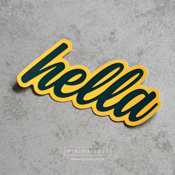 Hella Green & Gold Die Cut Sticker Hella Oakland A's - Etsy
