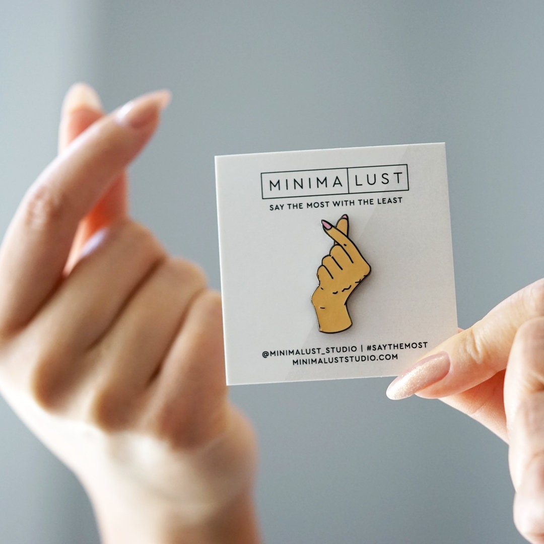 Finger Heart - K Pop Star Finger Heart Gesture - Hard Enamel Pin - Love ...