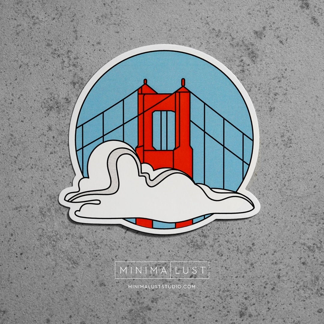 Karl the Fog Die Cut Sticker - Golden Gate Bridge - San Francisco - SF ...