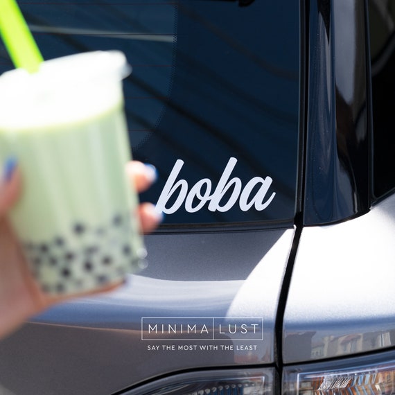 Boba Script White Vinyl Decal Milk Tea Boba Bubble Tea - Etsy