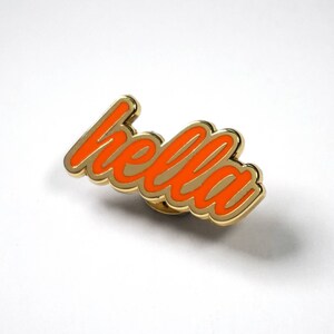 Hella Orange & Gold Enamel Label Pin - SF Giants - San Francisco ...