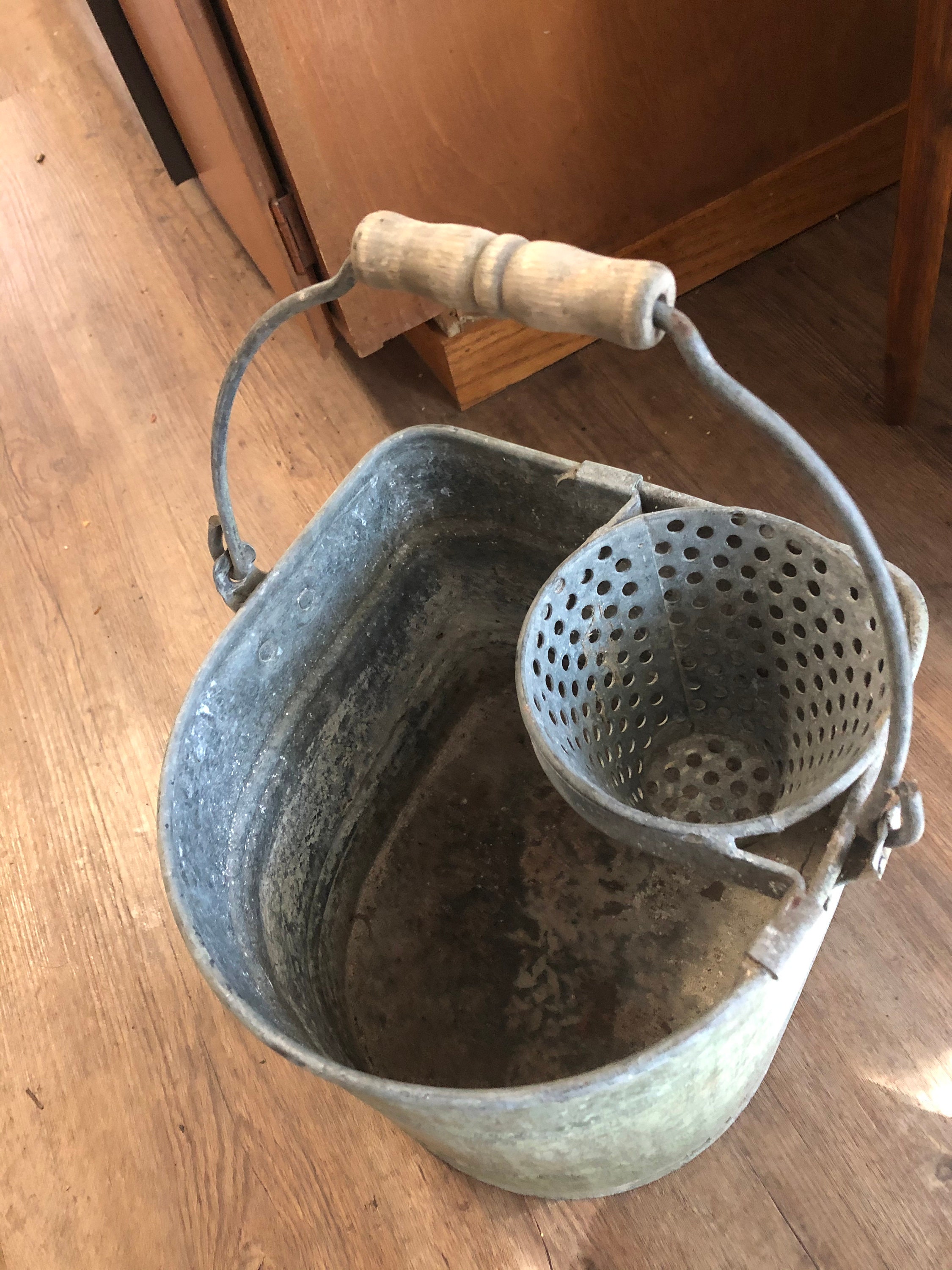 Vintage Galvanized Metal Mop Bucket | Etsy Vintage Galvanized Metal Mop Bucket | Etsy