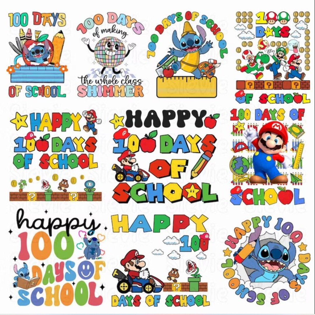 100 Days of School PNG Bundle, 100th Day of School Png, 100 Days Png ...