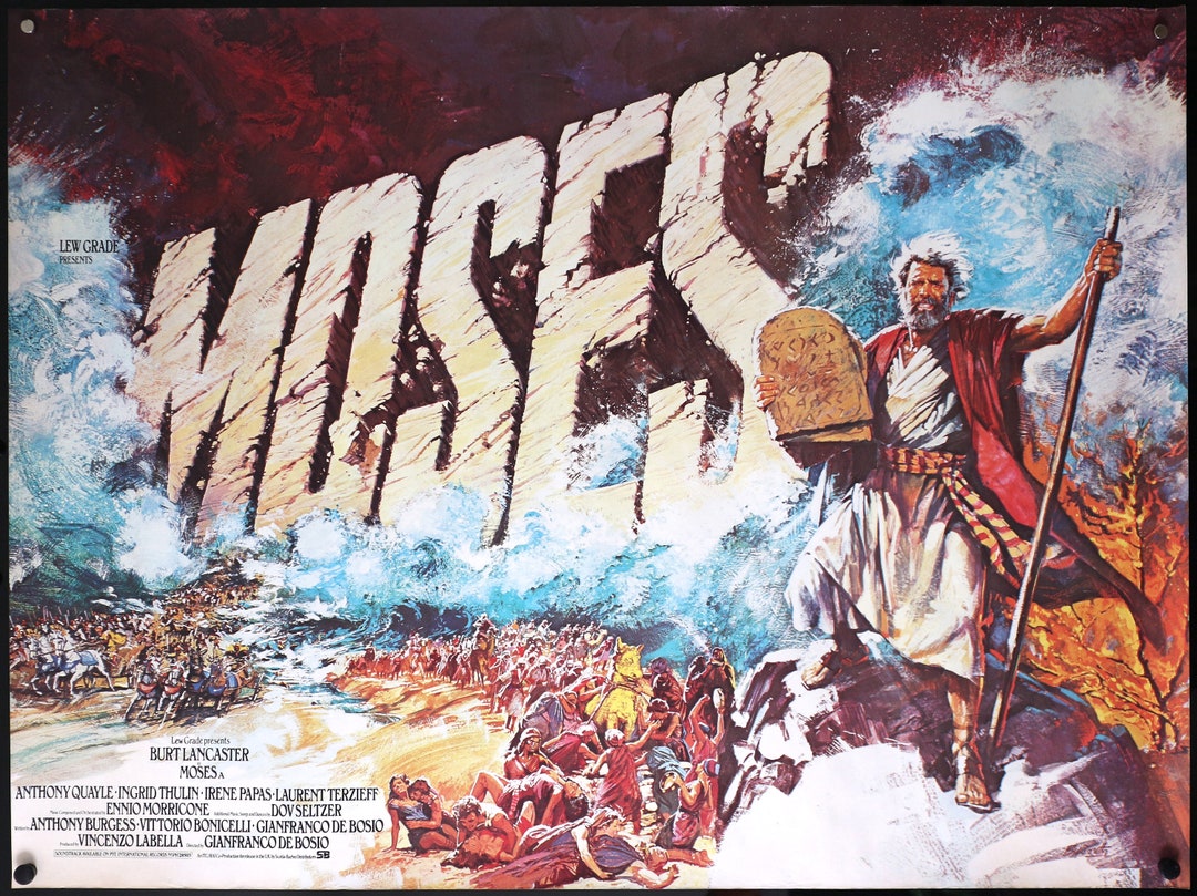 Moses 1975 Original UK Quad Movie Poster Starring Burt Lancaster. Music ...