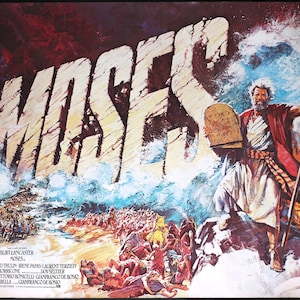 Moses 1975 Original UK Quad Movie Poster Starring Burt Lancaster. Music ...