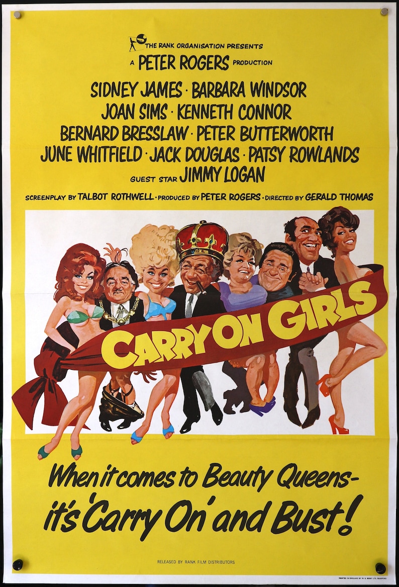 Carry on Girls 1973 Original US One Sheet Movie Poster Starring Sidney ...
