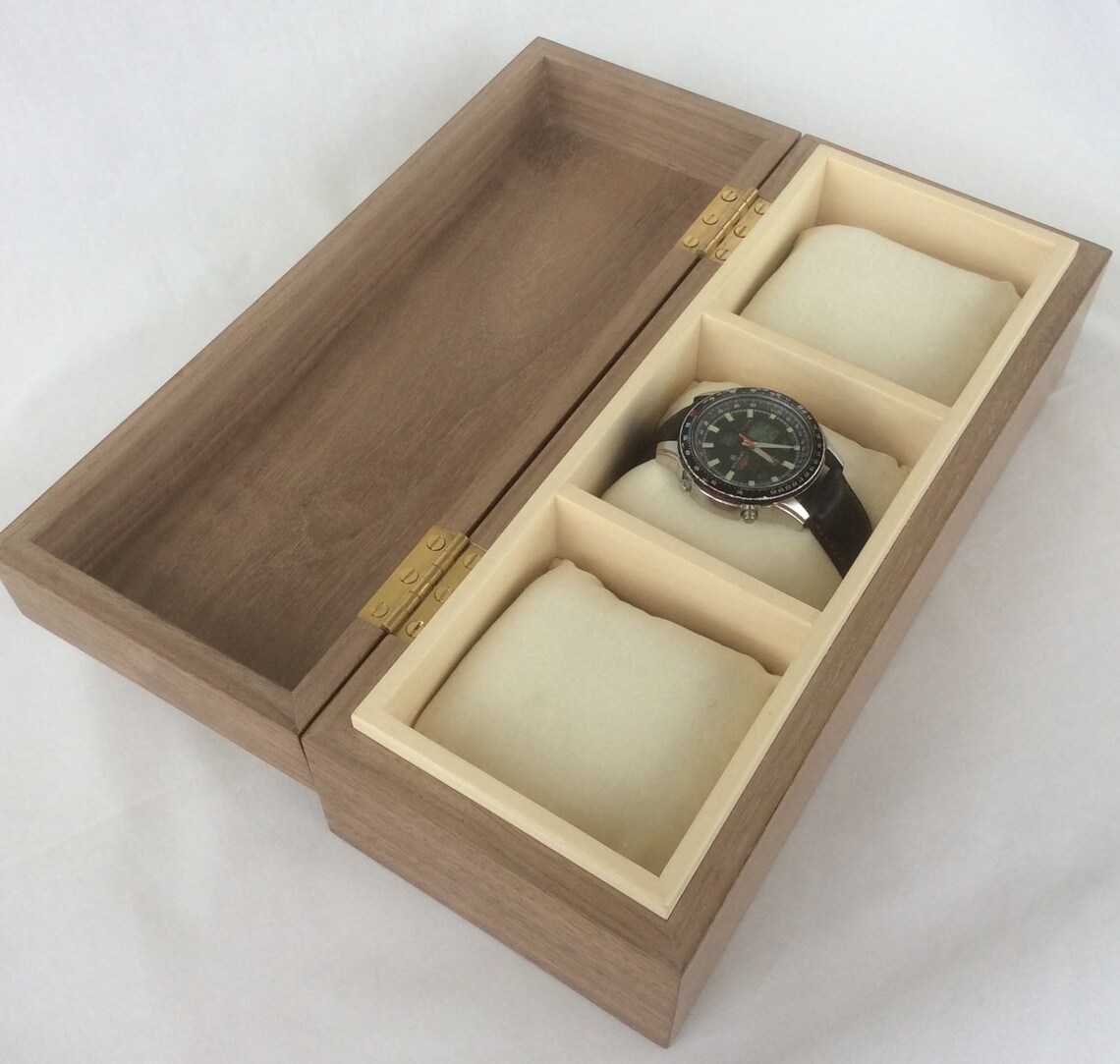 Wooden Watch Box Featuring Marquetry Aeroplane; Pilot Watch Box; Inlaid ...