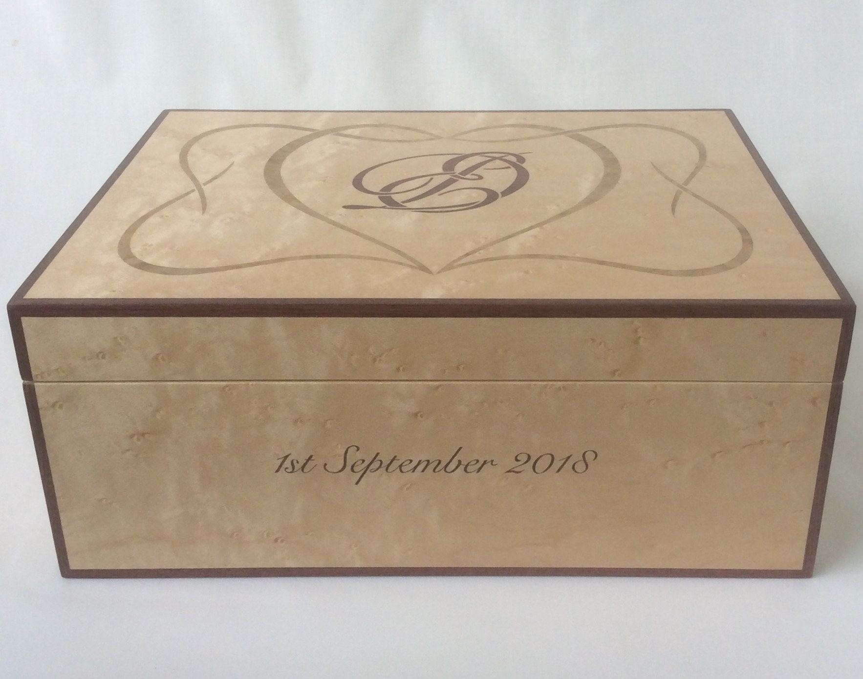 Personalised Wedding Memory Box Inlaid Wood Wedding Keepsake Box ...