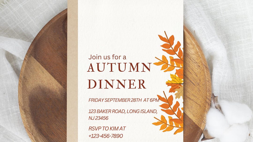 Autumn Dinner Party Invitation Fall Party Invitation Invitation ...