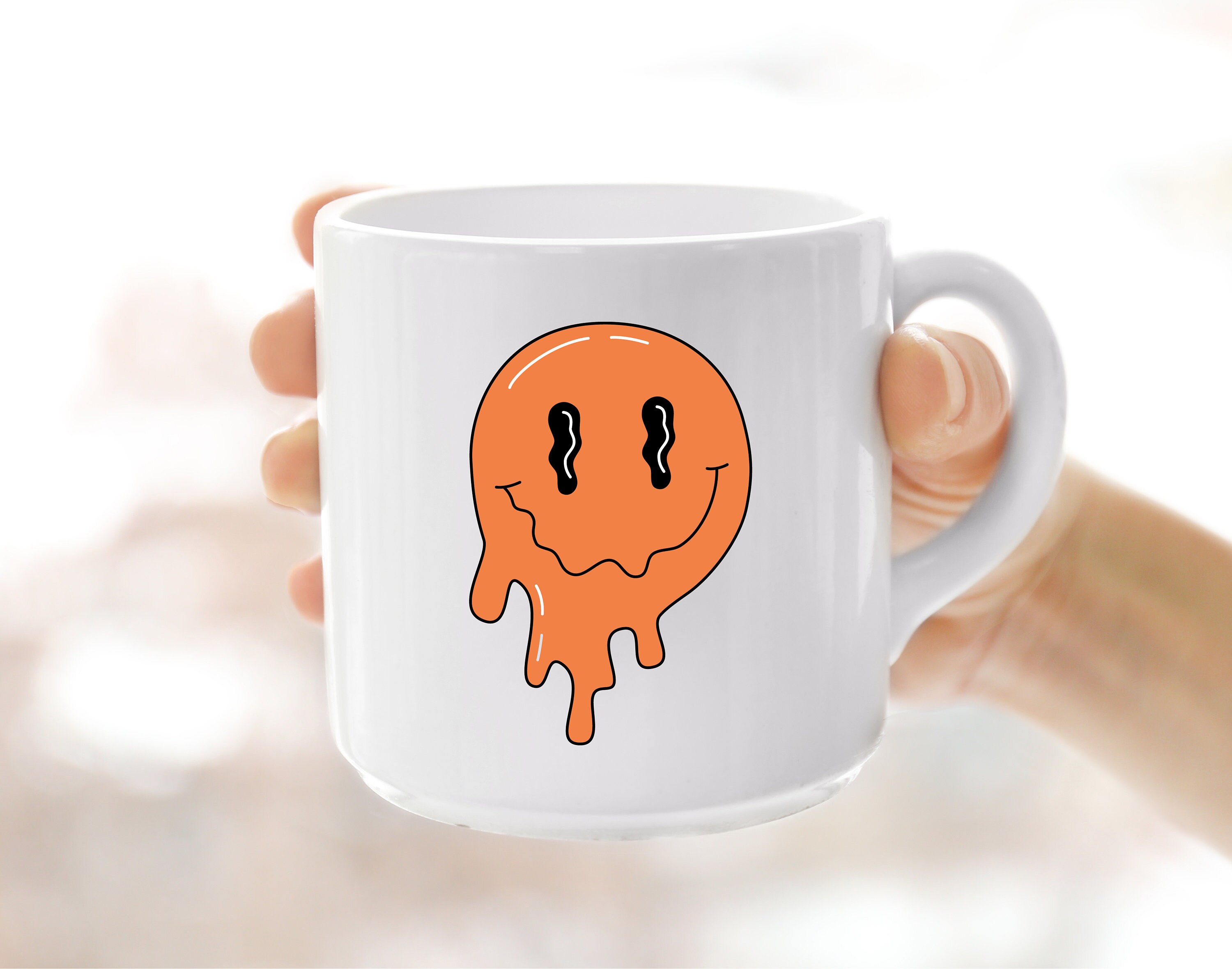 Melting Smiley Face Svg, Svg Files for Cricut, Smiley Face Svg, Mug ...