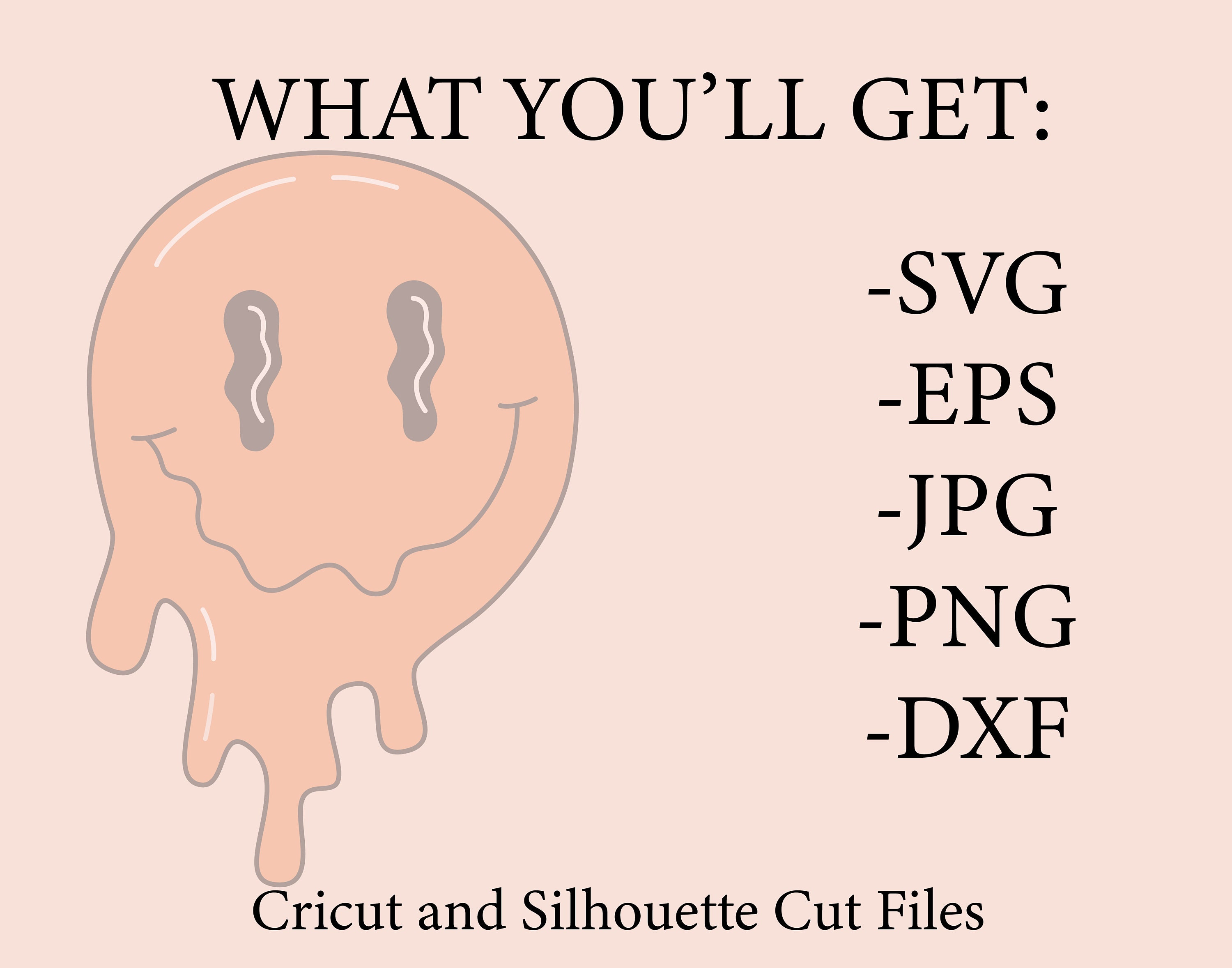 Melting Smiley Face Svg, Svg Files for Cricut, Smiley Face Svg, Mug ...