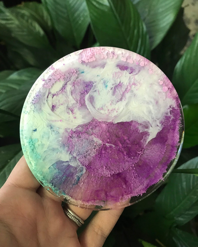 Misty Purple & Rose Epoxy Resin Coasters Gold Shimmer - Etsy