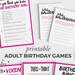Adult Birthday Game Bundle - 5 Fun Adult Birthday Games - Birthday Girl ...