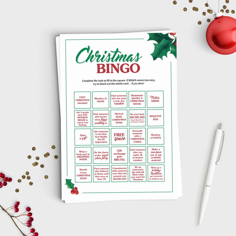 Christmas Bingo Scavenger Hunt Game - Instant Download - 5x7 Printable ...