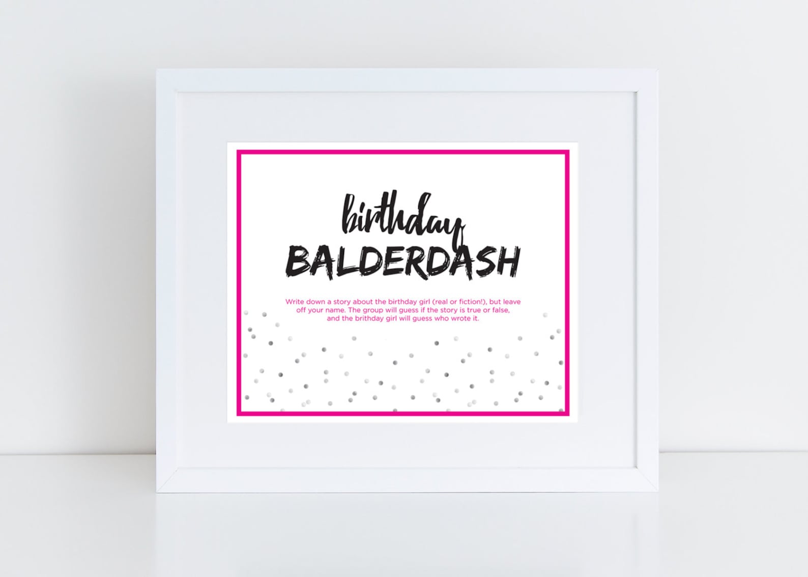 Fun Adult Birthday Game - Balderdash Mini Cards With Sign - Instant ...