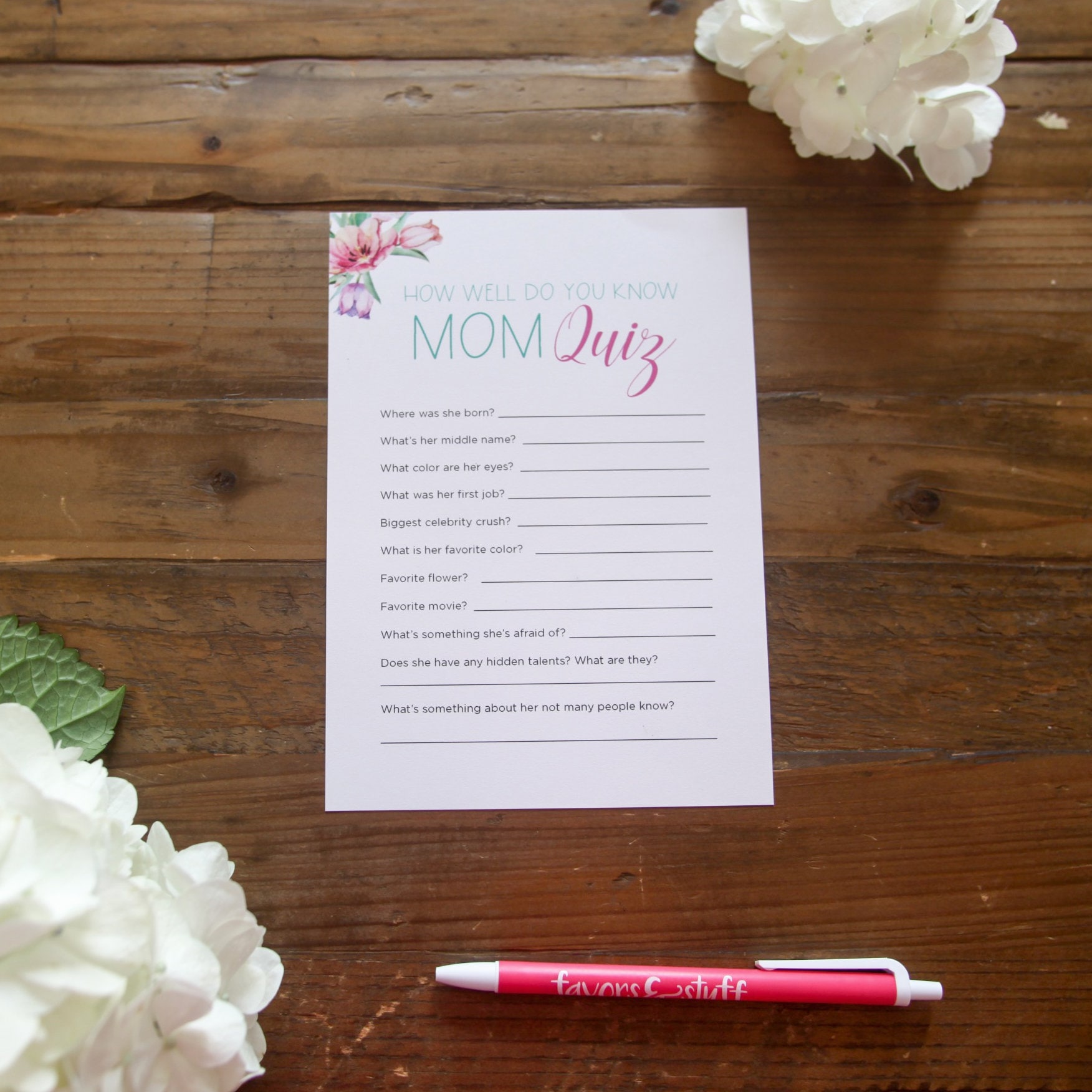 Mother's Day Printable Activity - How Well Do You Know Mom Quiz ...