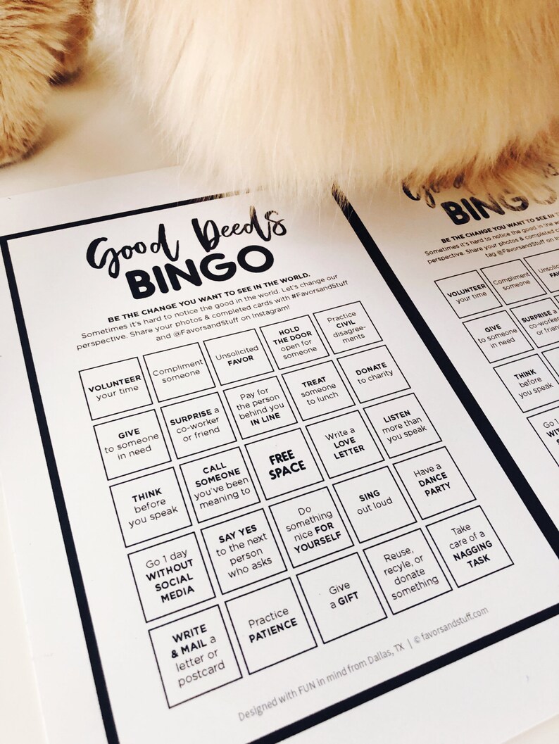 Good Deeds Bingo - Etsy