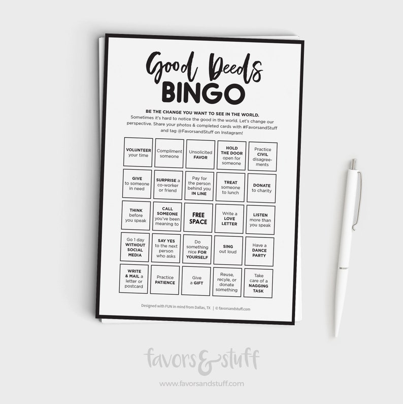 Good Deeds Bingo - Etsy
