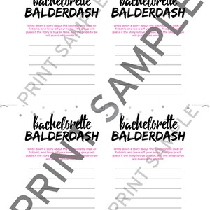 Fun Bachelorette Game - Bachelorette Balderdash Mini Cards and Sign ...