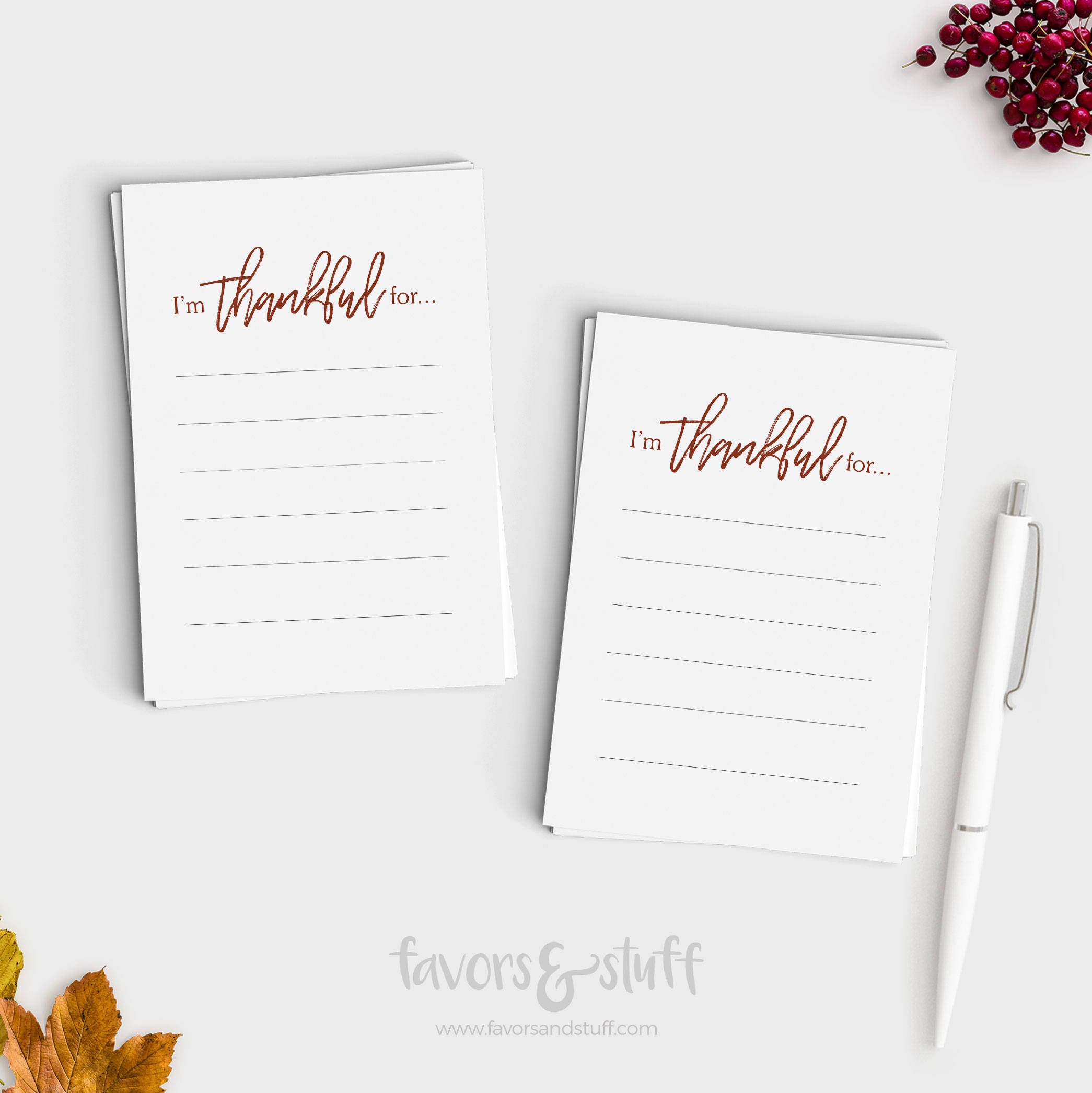 Gratitude Cards - Instant Download - Print at Home - Modern Design ...