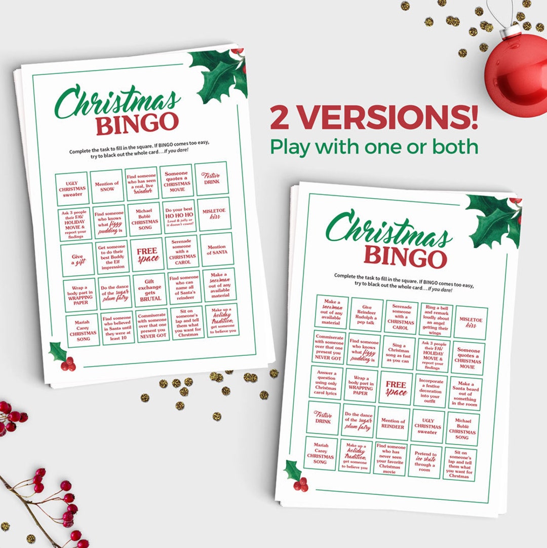 Christmas Bingo Scavenger Hunt Game - Instant Download - 5x7 Printable ...