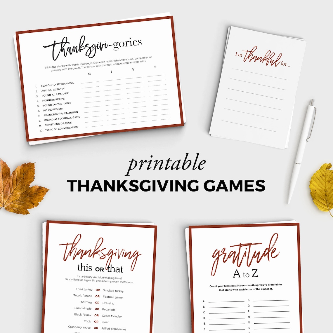 This or That - Thanksgiving Game - Friendsgiving - Would You Rather ...