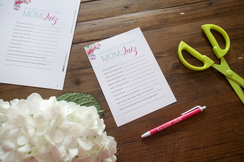 Mother's Day Printable Activity - How Well Do You Know Mom Quiz ...