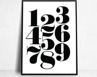 Numbers print | Etsy