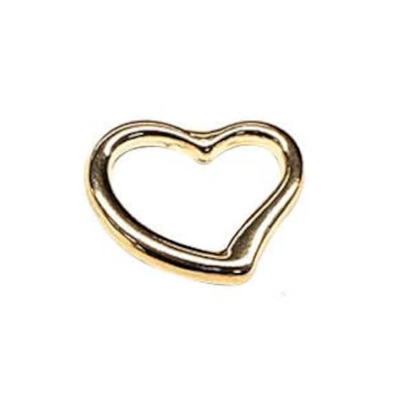 14k Solid Gold Medium Open Heart Pendant Charm - Etsy