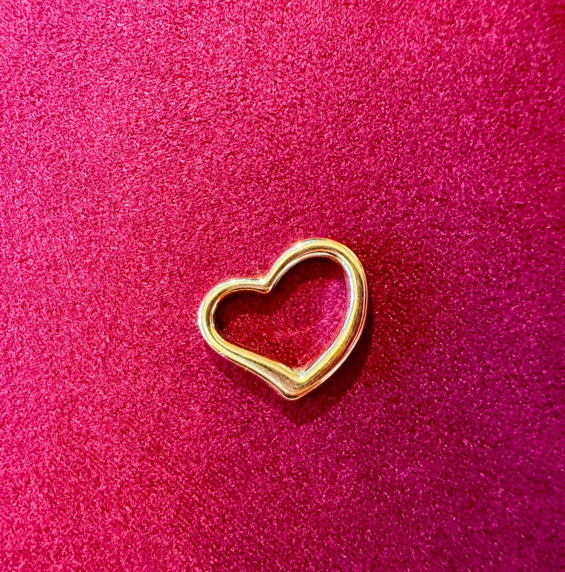 14k Solid Gold Medium Open Heart Pendant Charm - Etsy