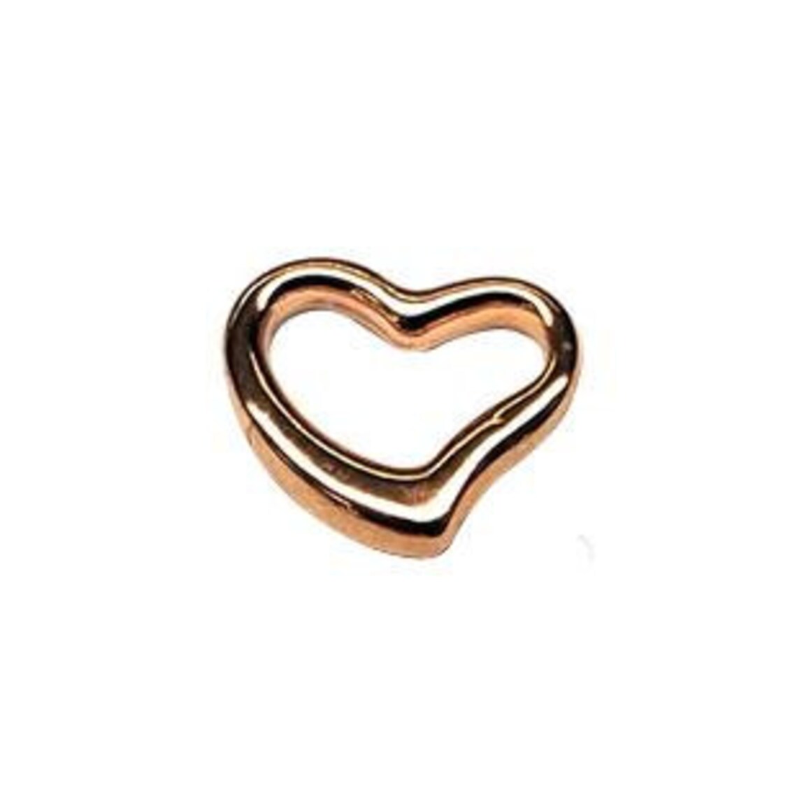 14k Solid Gold Small Open Heart Pendant Charm - Etsy