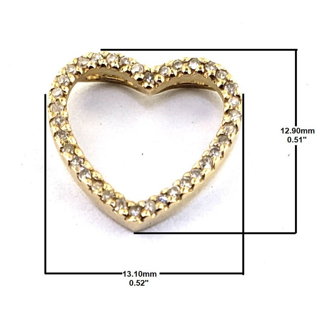 14k Solid Gold Small Open Heart Pendant Charm - Etsy