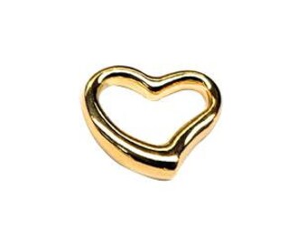 14k Solid Gold Large Open Heart Pendant Charm - Etsy