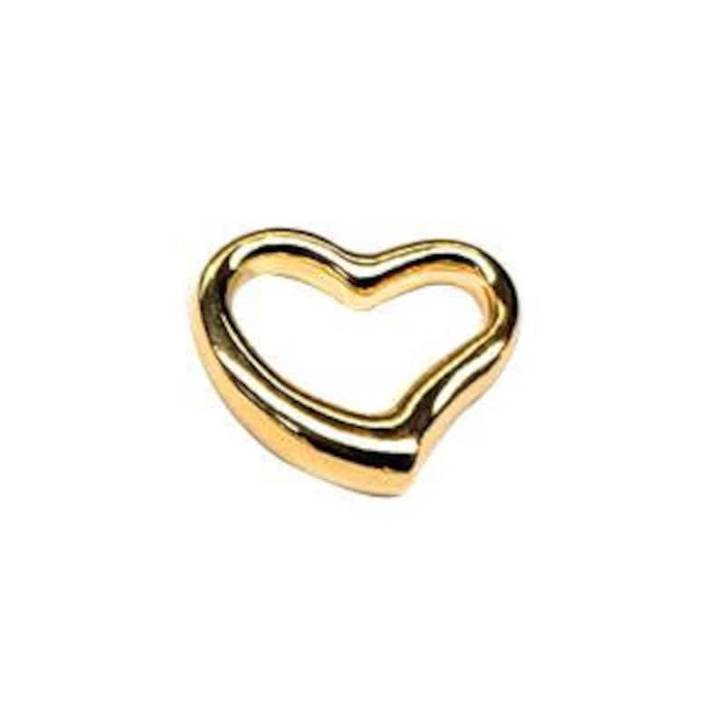 14k Solid Gold Small Open Heart Pendant Charm - Etsy