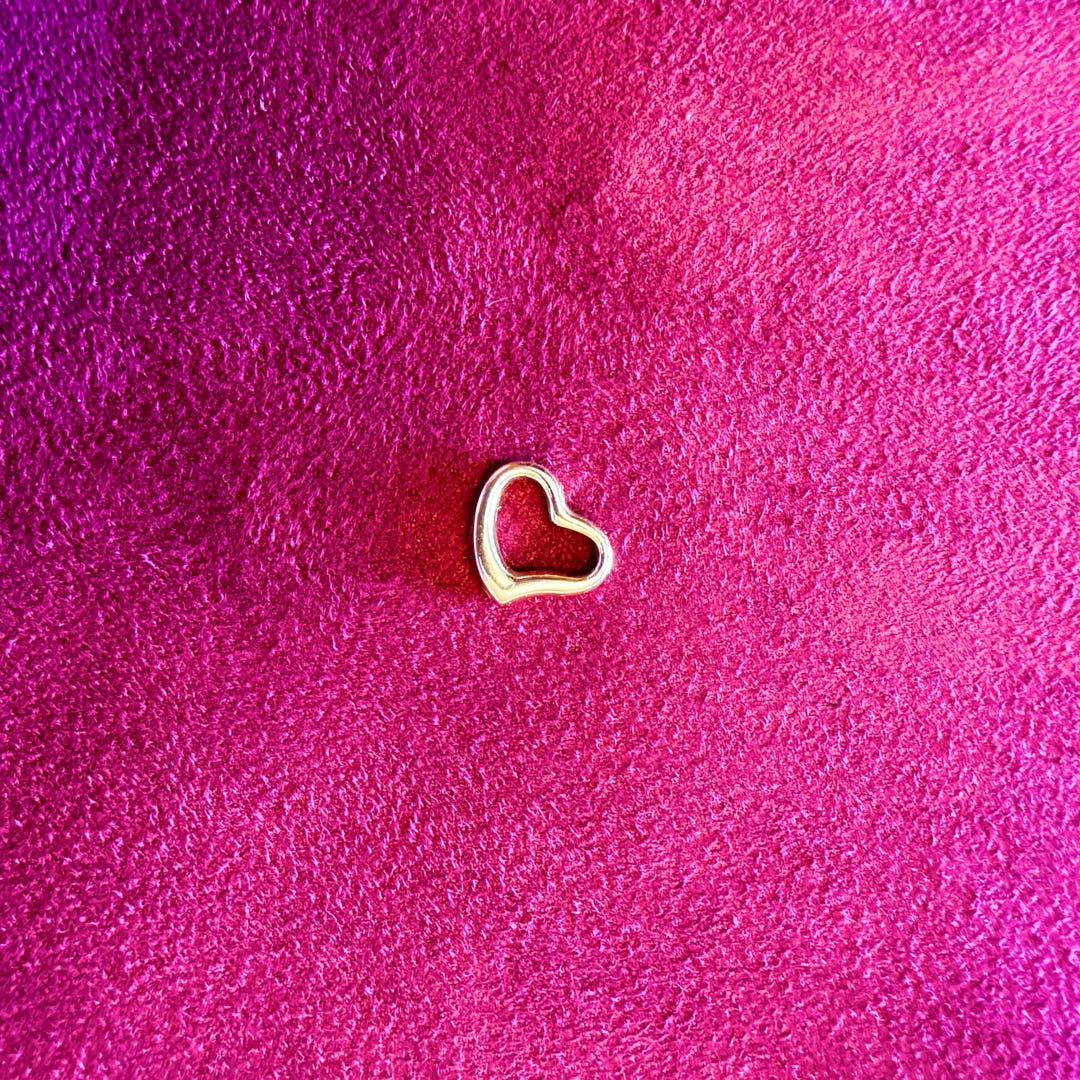 14k Solid Gold Small Open Heart Pendant Charm - Etsy