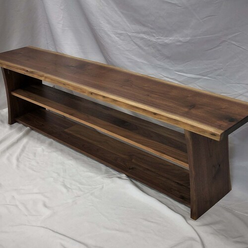 Walnut Live-edge Entryway Bench / Shoe Storage Bench / Reclaim | Etsy