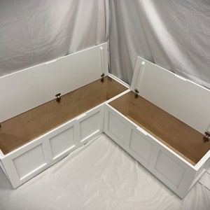 Shaker-style Corner Bench Set / Dining Banquette Bench / Top-opening ...