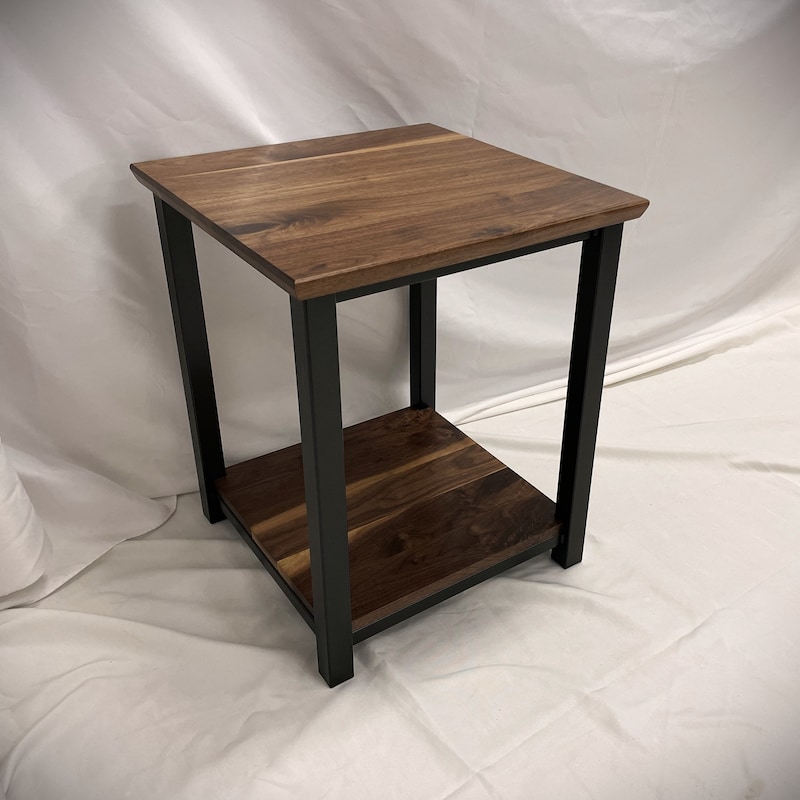 Wood and Metal Side Table - Etsy