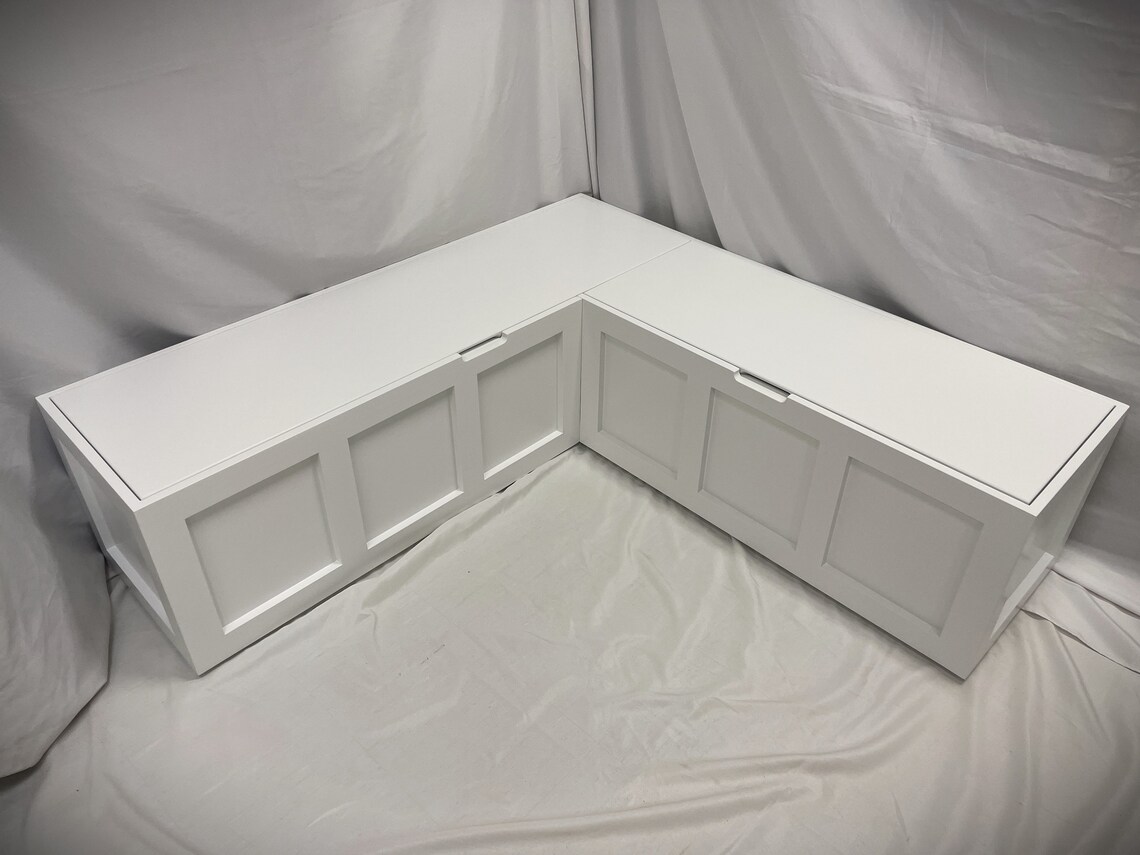 Shaker-style Corner Bench Set / Dining Banquette Bench / Top-opening ...