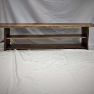 Walnut Live-edge Entryway Bench / Shoe Storage Bench / Reclaim Black ...