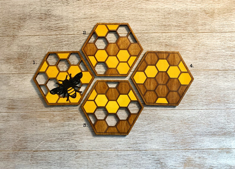 Honeycomb Bee Coasters - Etsy