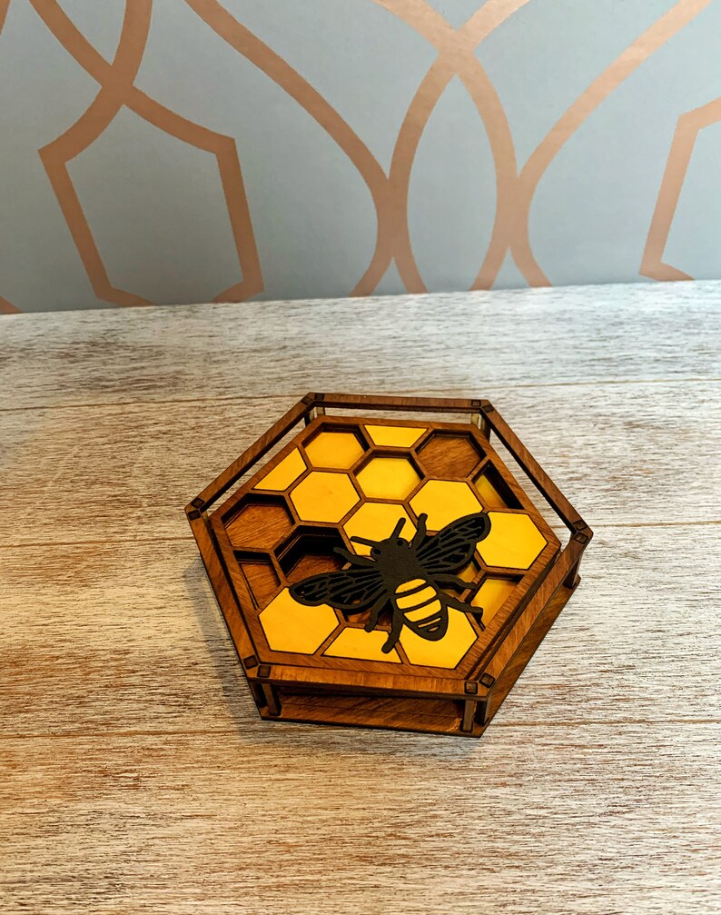 Honeycomb Bee Coasters - Etsy