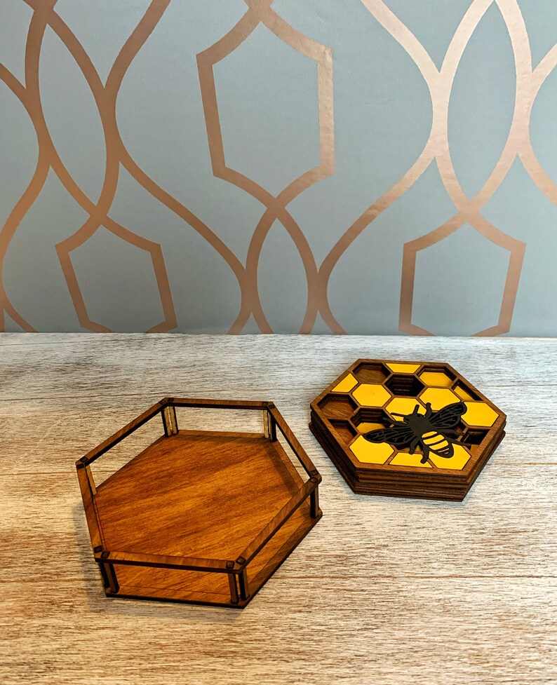 Honeycomb Bee Coasters - Etsy